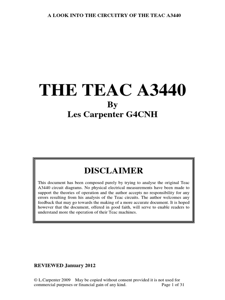 Hfe Teac A3440 A Look at The Circuitry | PDF | Amplifier | Electronic ...