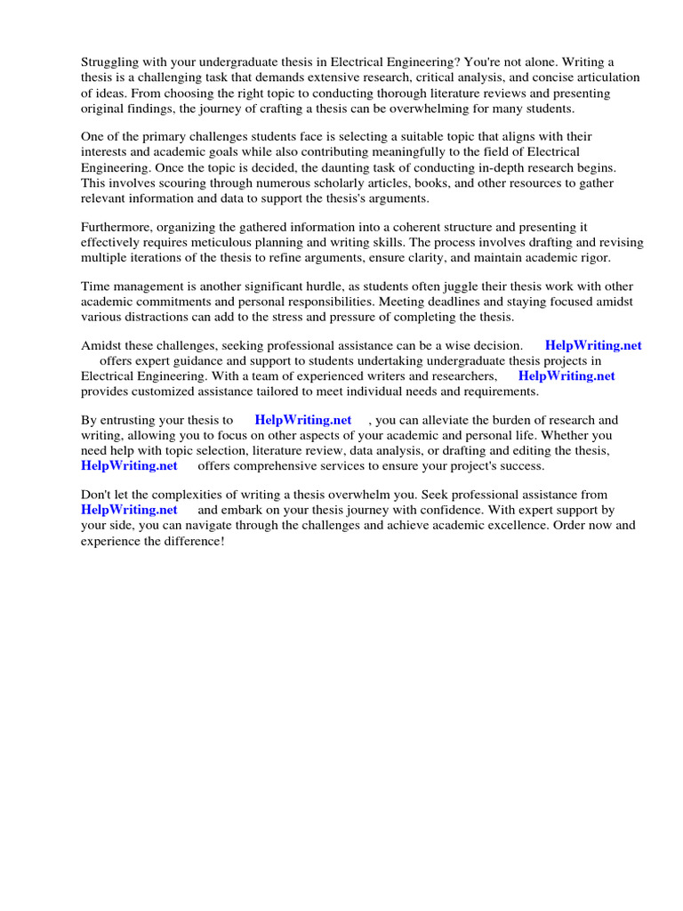 Undergraduate Thesis Topics Electrical Engineering | PDF | Electronic ...