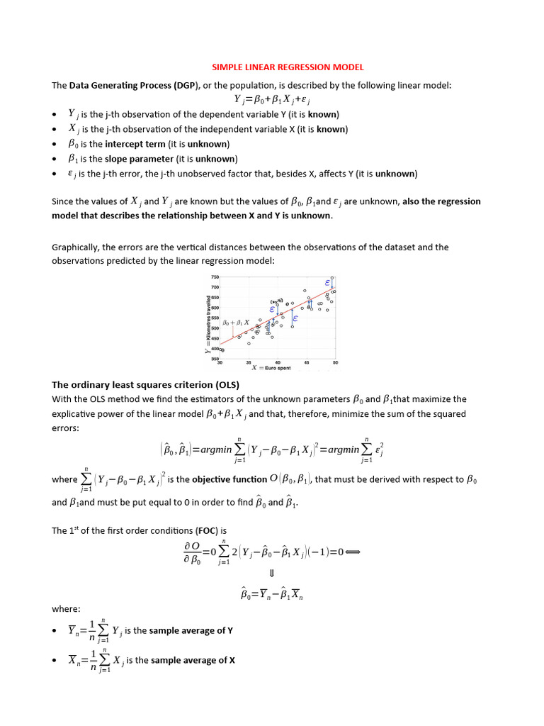 Simple Linear Regression Model | PDF | Ordinary Least Squares | Linear ...