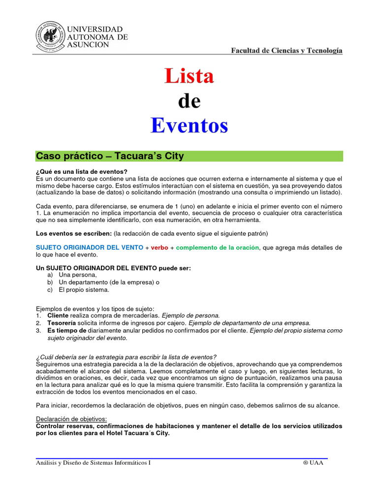 Documento Lista de Eventos | PDF | Tarjeta de crédito | Usuario ...
