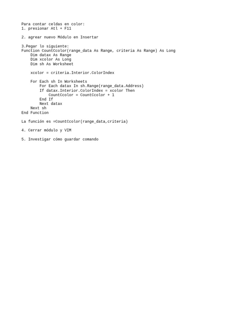 Contar Celdas por Color en Excel | PDF | Computers | Technology ...