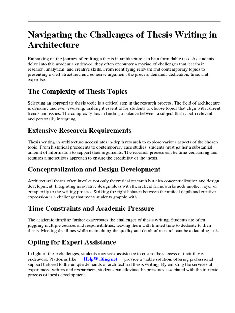 Architecture Thesis Writing Guide | PDF | Thesis