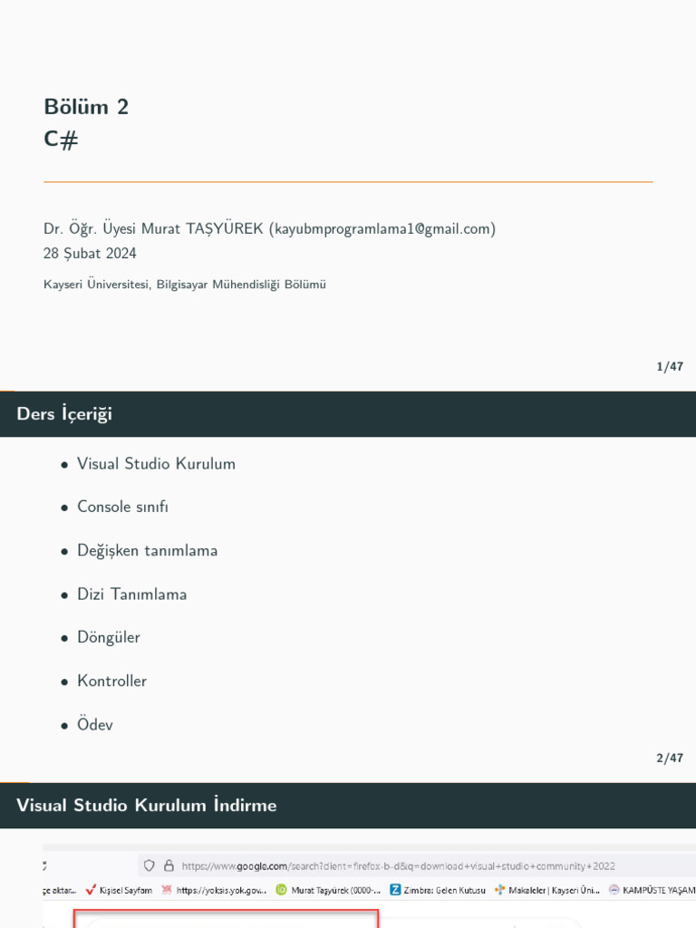 Programlama Ders2 | PDF