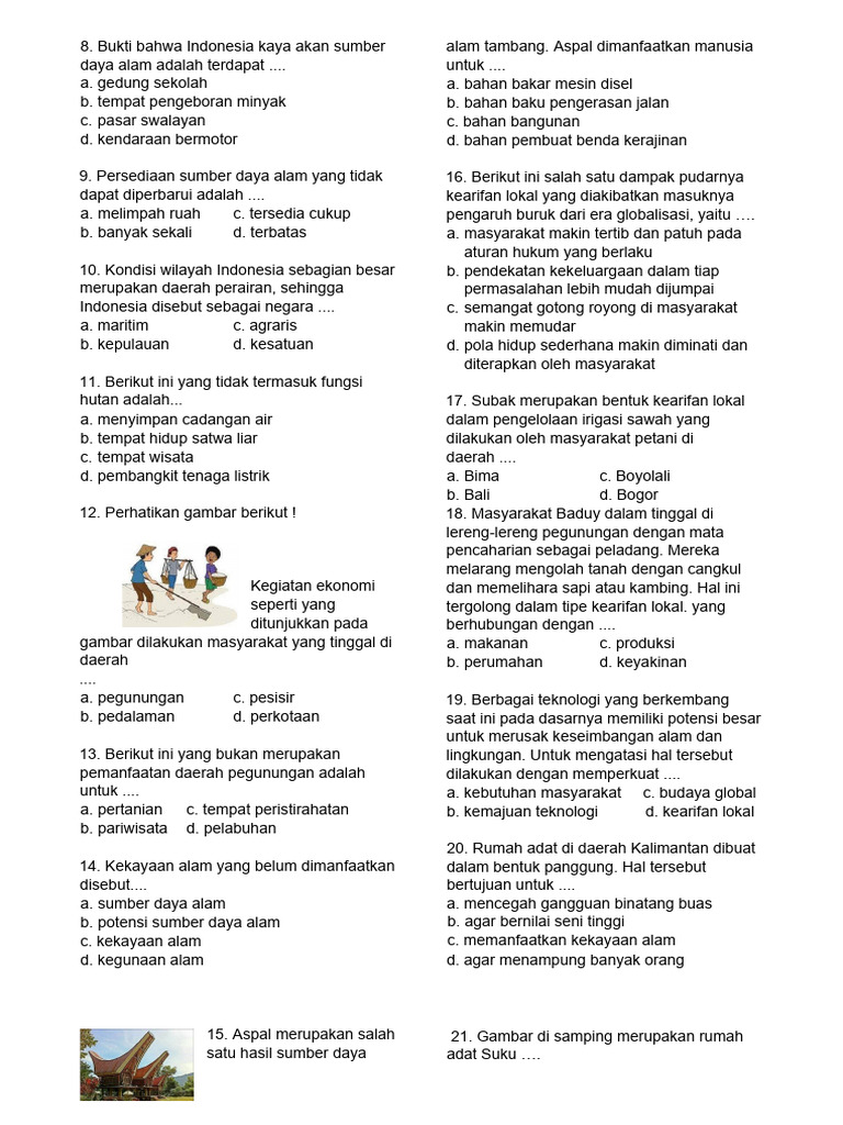 Soal PTS IPAS Kelas 4 Semester 2 Kurikulum Merdeka T.A 2022-2023 | PDF