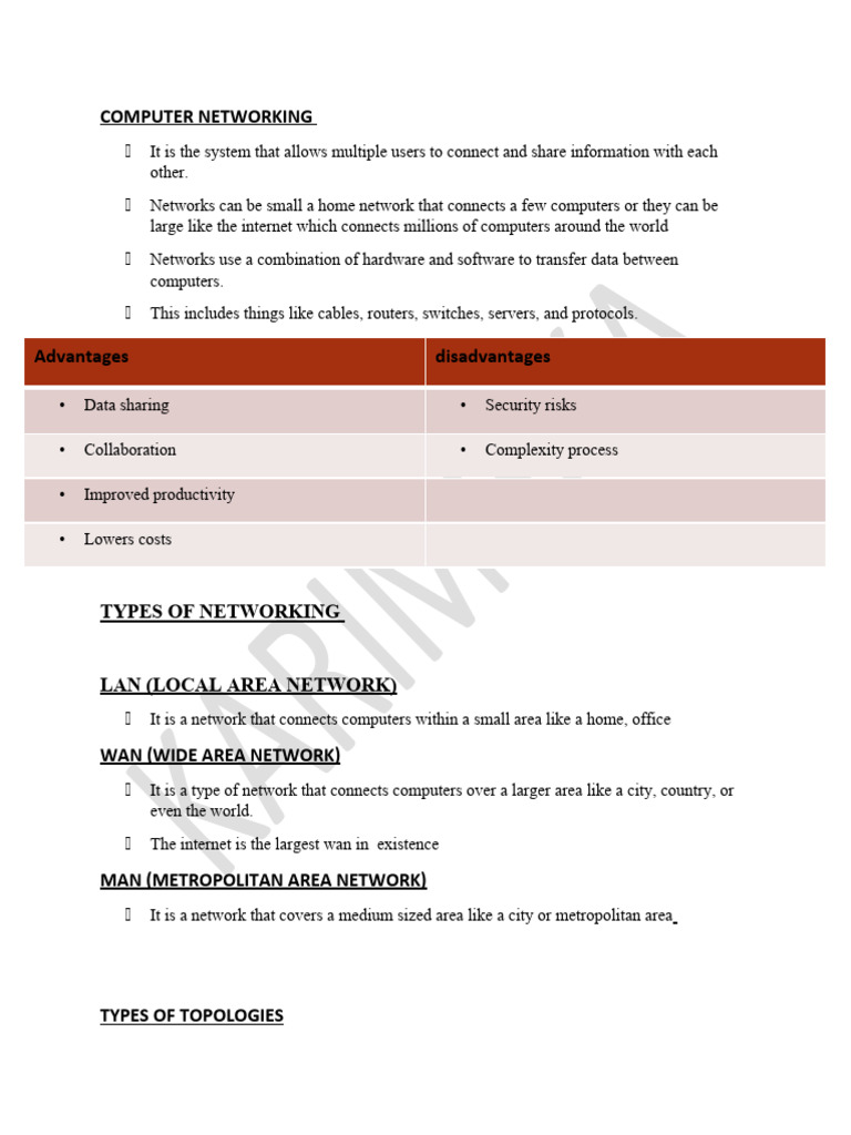 Overview of Computer Networking Types | PDF | Technology & Engineering