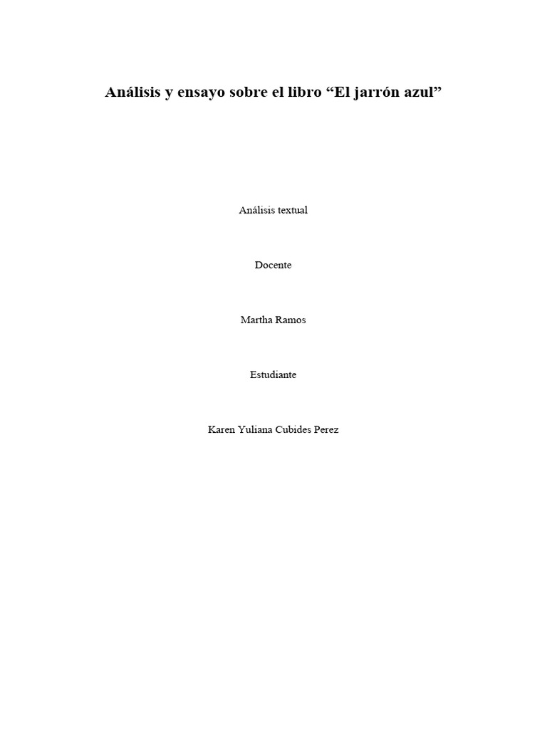 Ensayo El Jarron Azul | PDF | Business