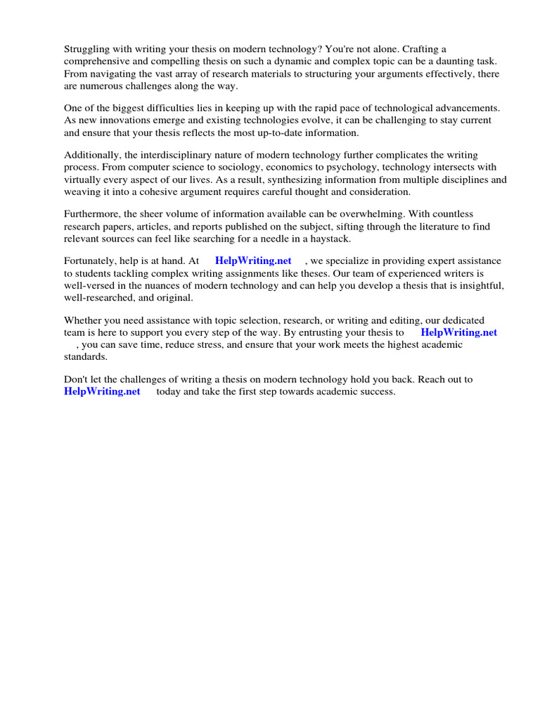 Modern Technology Thesis Statement | PDF | Thesis | Cyberbullying