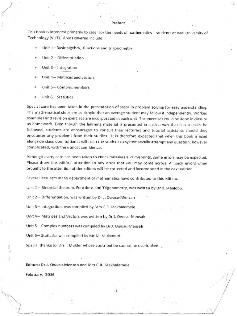 Maths 1 Note Book | PDF