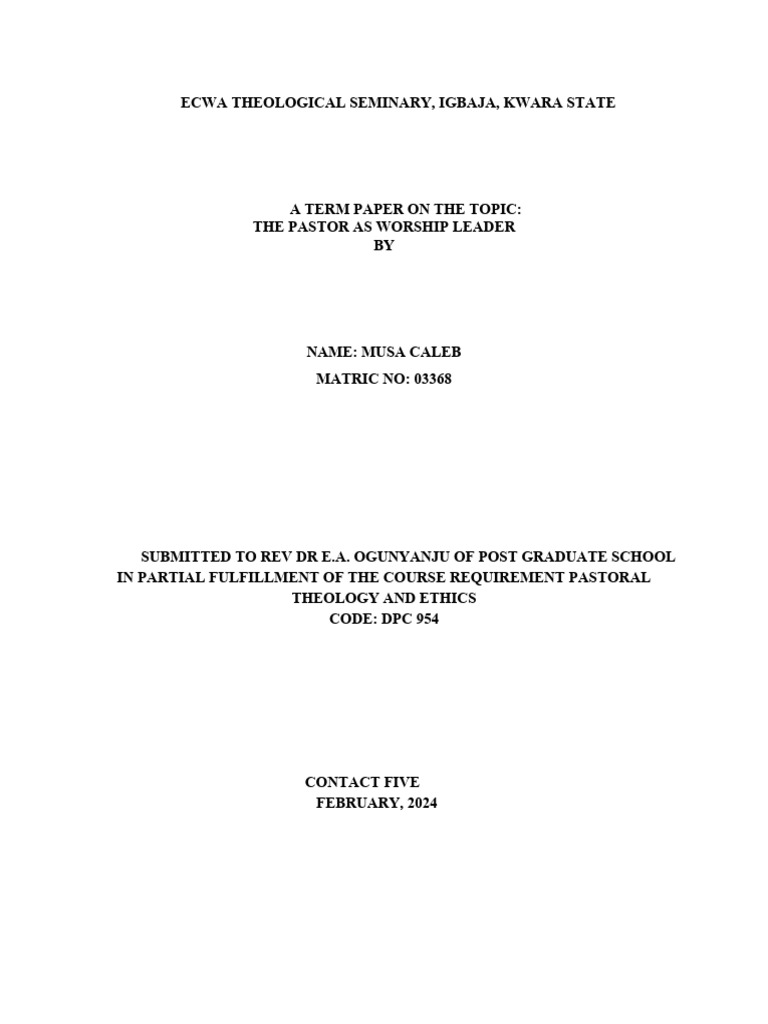 Rev Caleb Worship - 040457 | PDF | Eucharist | Christian Worship