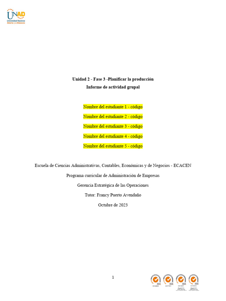 Plantilla - Informe Grupal Fase 3 GEO | PDF