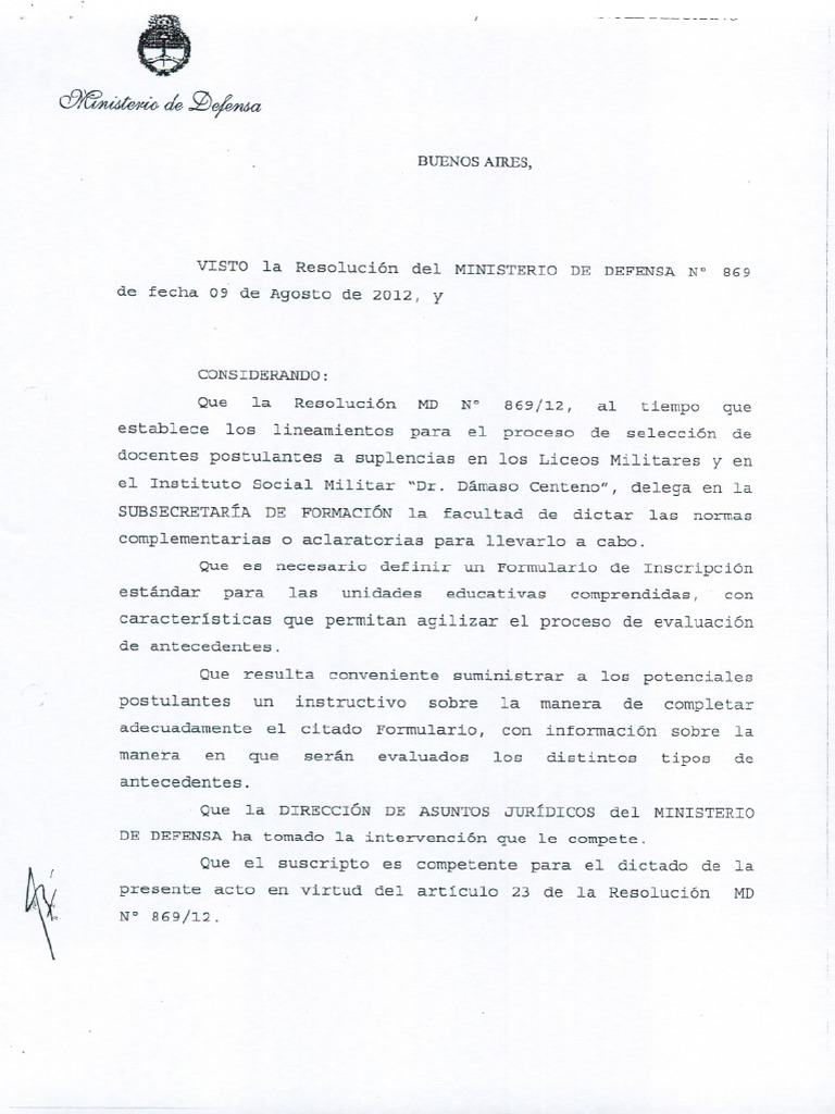Anexos Resolucion Nro 869 | PDF Anexos Resolucion Nro 869 | PDF