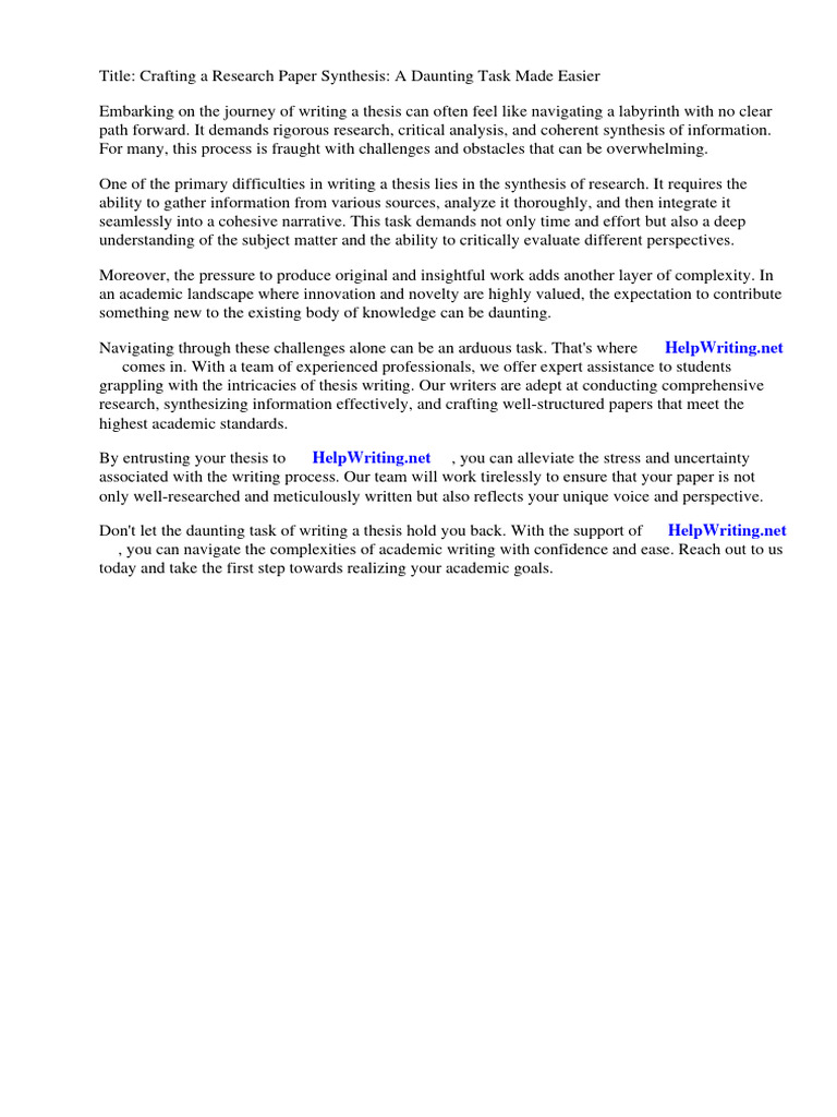 Research Paper Synthesis Example | PDF | Apa Style | Essays