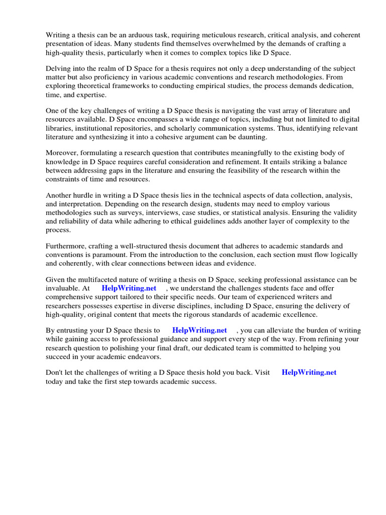 D Space Thesis | PDF | Thesis | Methodology