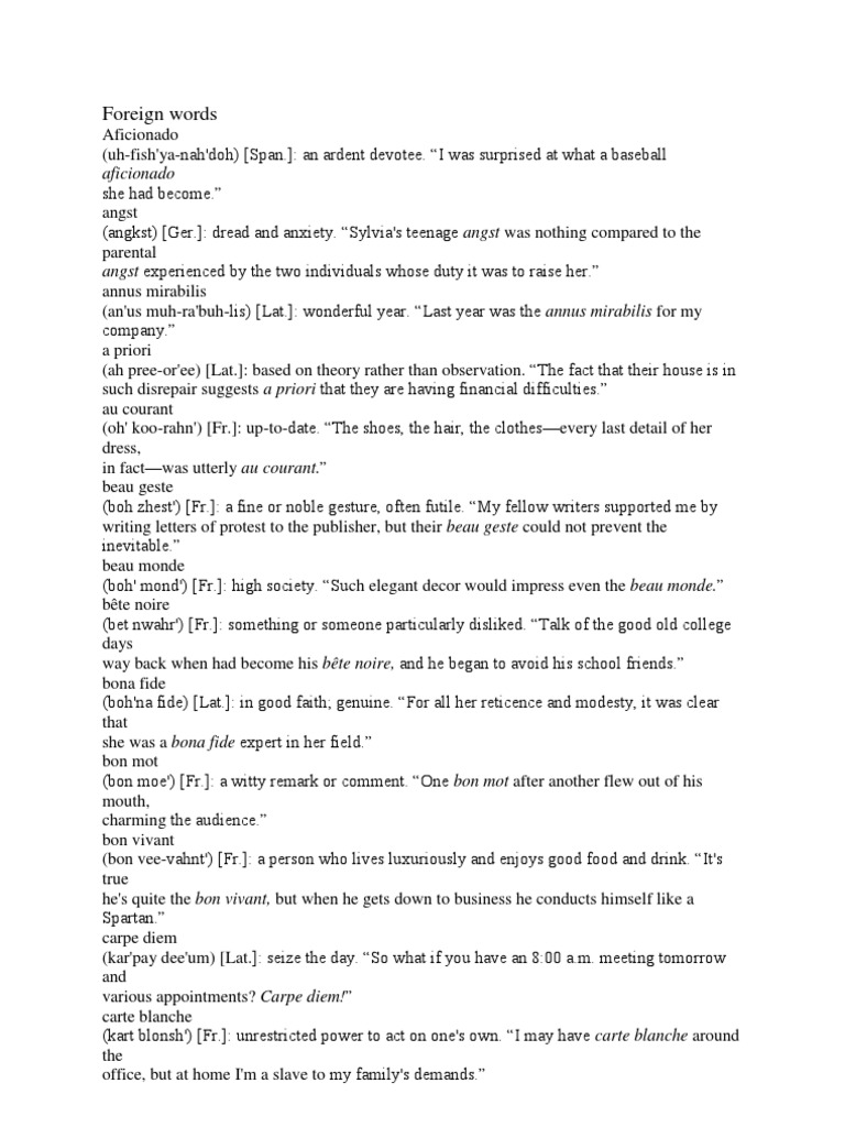 Foreign Words | PDF