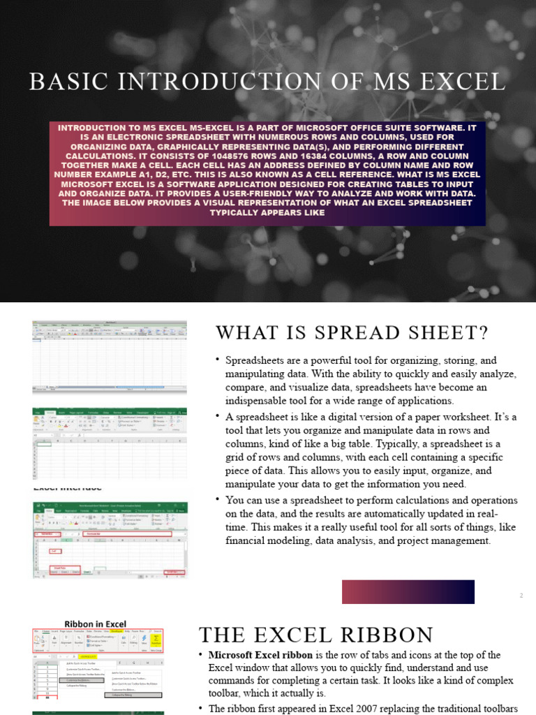 BASIC-INTRODUCTION-OF-MS-EXCEL | PDF | Microsoft Excel | Spreadsheet