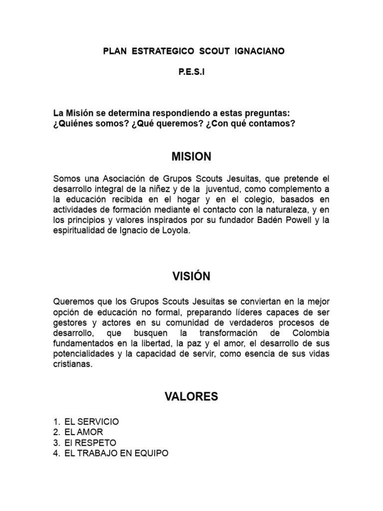 4b-PLAN ESTRATEGICO SCOUT IGNACIANO | PDF | Exploración