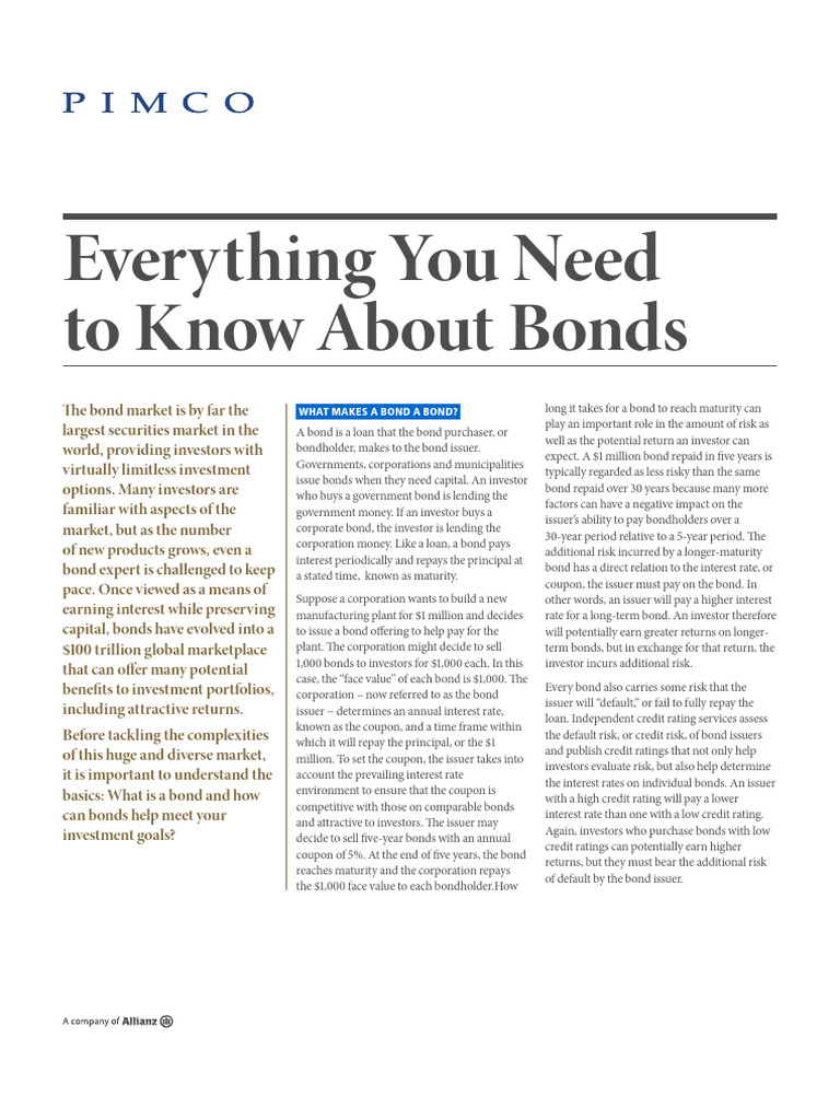 Everything You Need To Know About Bonds | PDF | Bonds (Finance) | Asset ...