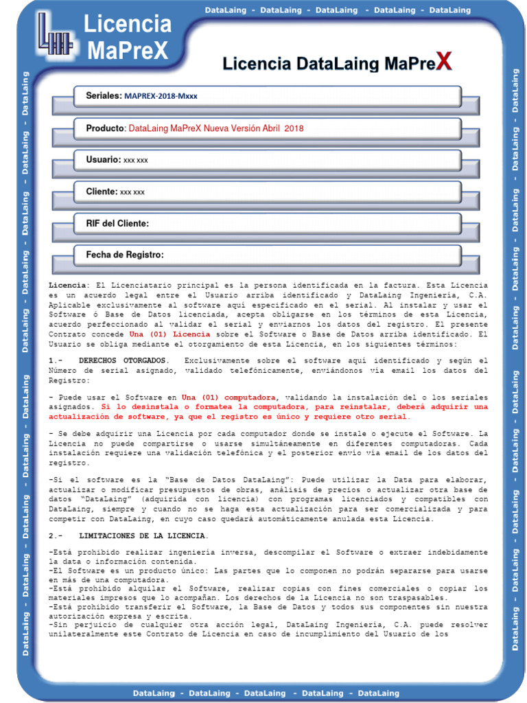 Licencia Maprex | PDF | Software | Bases de datos