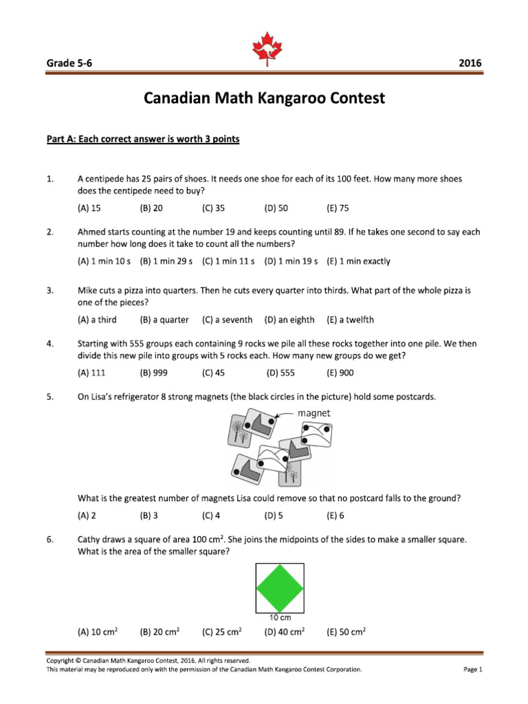 2016gr0506e Question Only | PDF