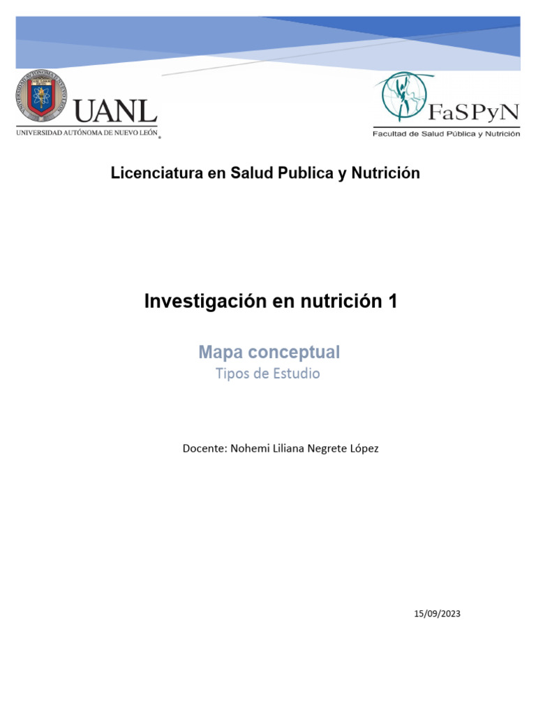 Mapa Conceptual-Tipos de Estudio | PDF | Experimentar | Cognición