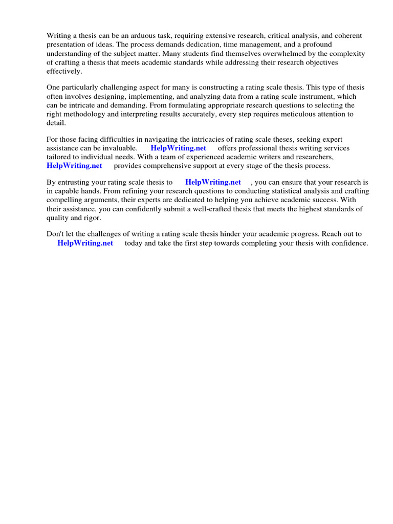Rating Scale Thesis | PDF | Survey Methodology | Shock (Circulatory)