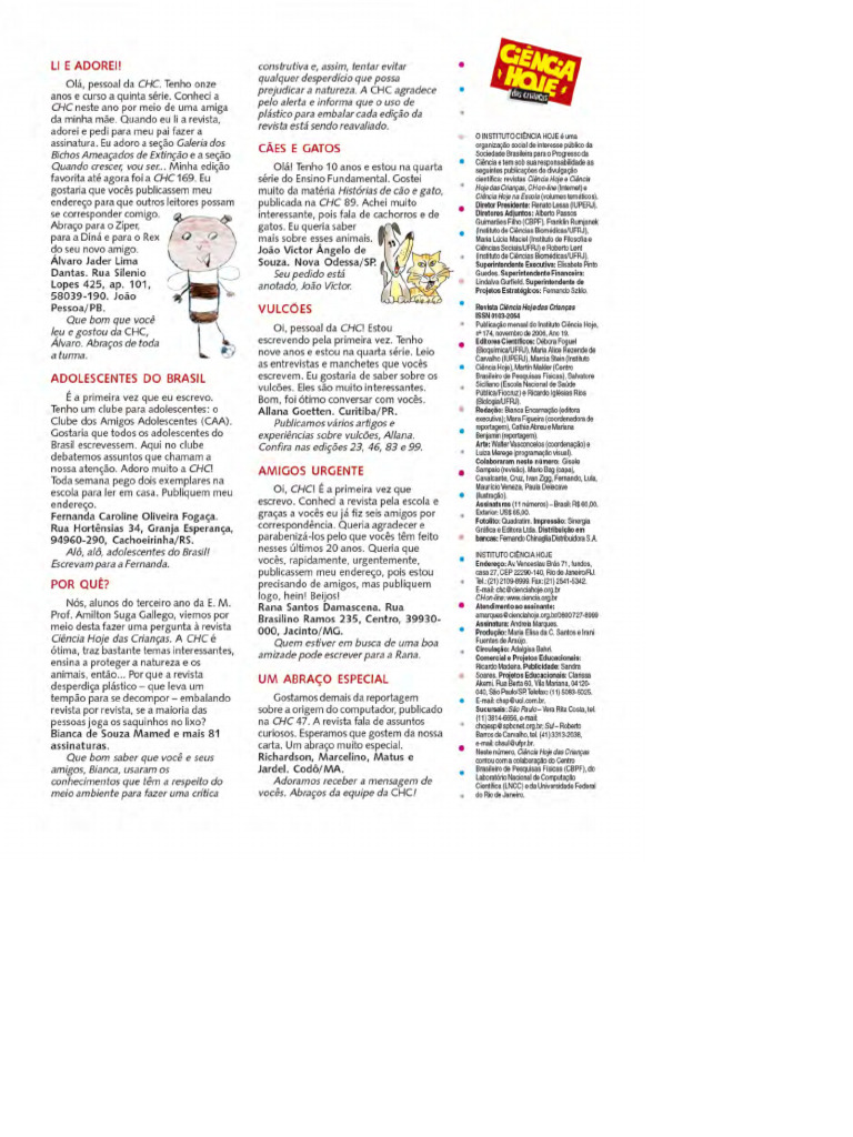 CHC - 174 Carta Do Leitor Ciência Hoje | PDF