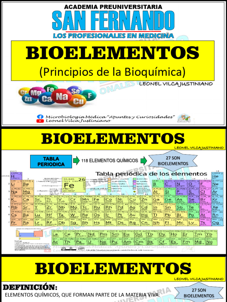 Bioelementos - San Fernando | PDF | Calcio | Metabolismo