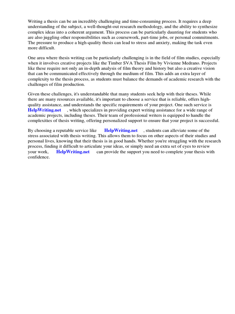 Timber Sva Thesis Film by Vivienne Medrano | PDF | Thesis | Facebook