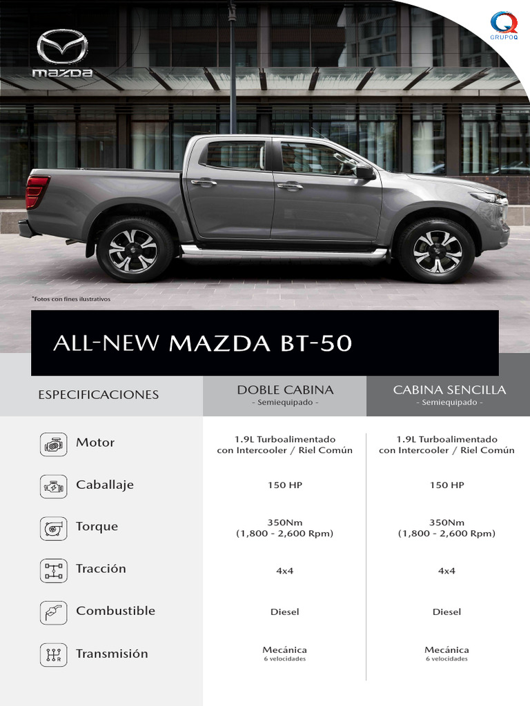 FICHA BT 50 Semiequipada - Mazda Guatemala - QRM - 221207 - 112735 | PDF | Tracción en las ...