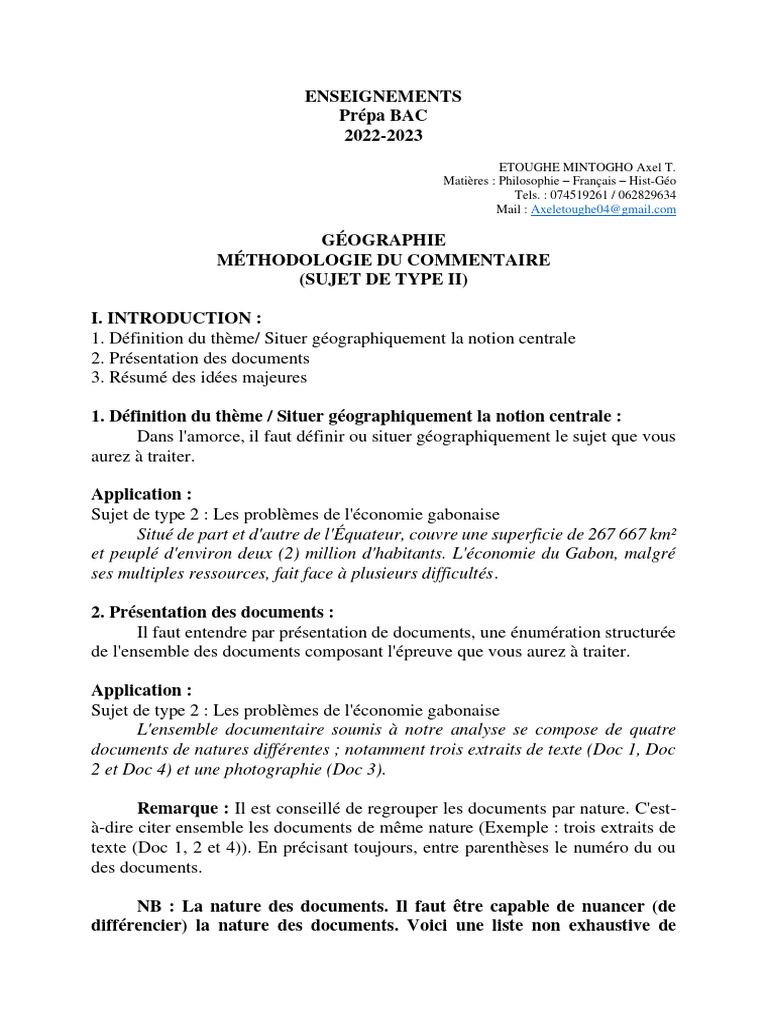 Méthodologie Géographie (Type 2) | PDF | Pétrole