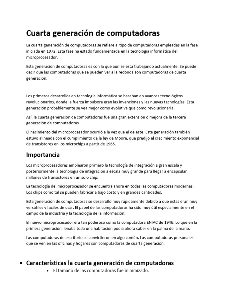 Cuarta Generación de Computadoras | PDF | Apple Inc. | Microprocesador