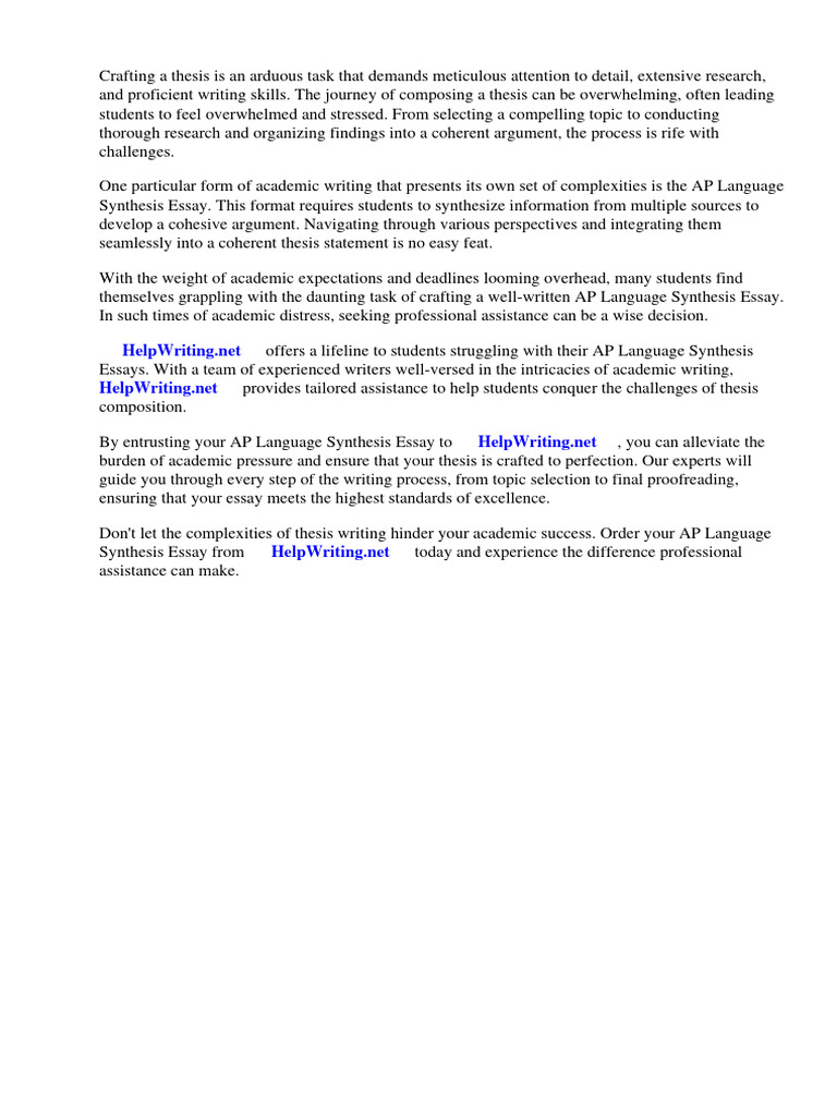 AP Language Synthesis Essay Guide | PDF | Essays | Dialectic