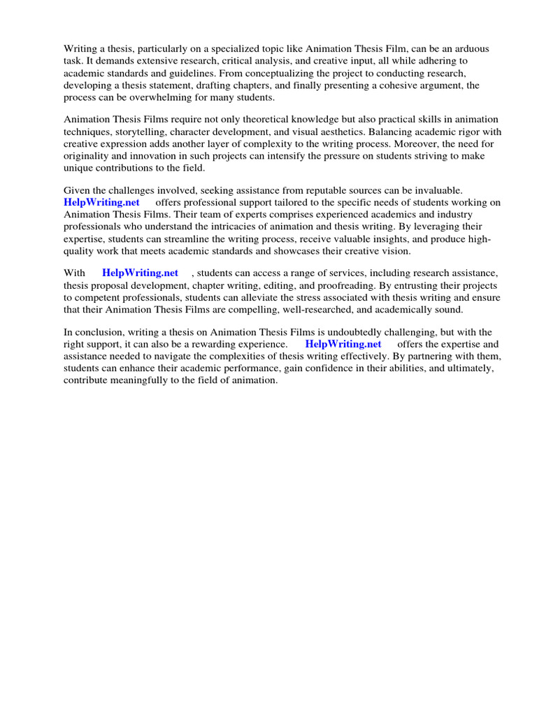 Animation Thesis Film | PDF