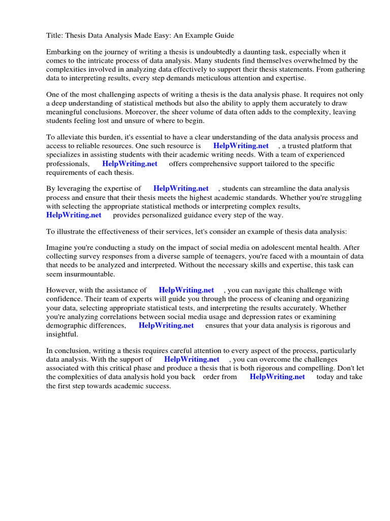 Thesis Analysis of Data Example | PDF | Data Analysis | Statistics