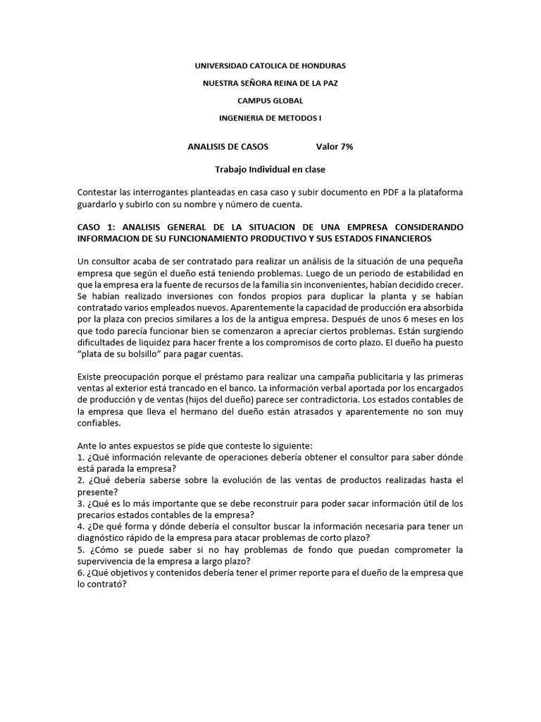 Analisis de Casos IM1 2do Parcial | PDF | Business | Economias