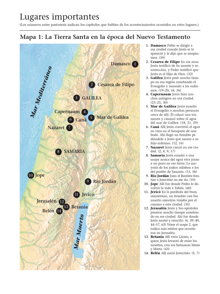 Mapa De Tierra Santa, época De Jesús Mapa Bíblico TIerra Santa