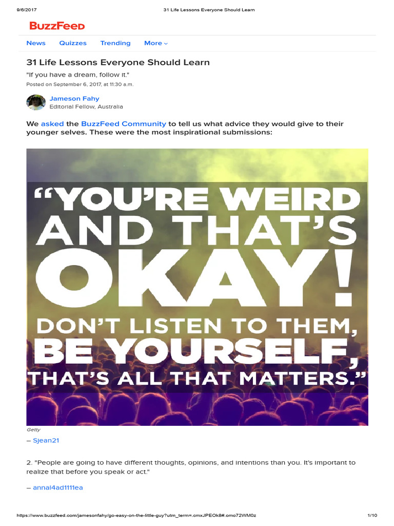 31 Life Lessons Everyone Should Learn Pdf