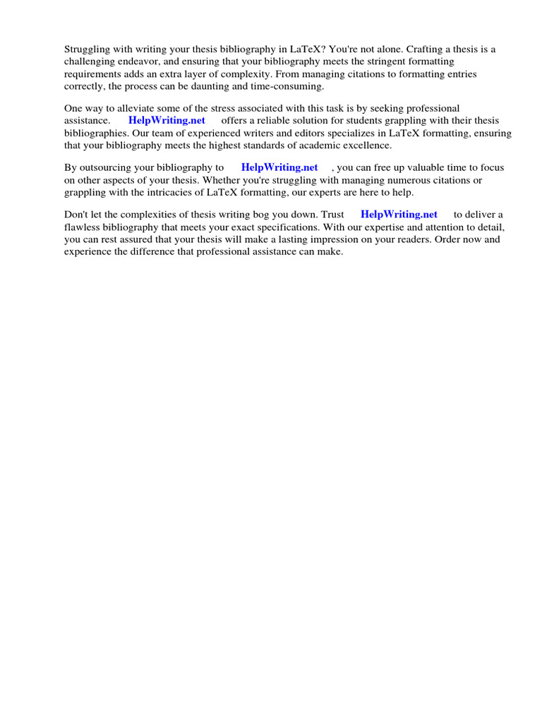 Thesis Bibliography Latex | PDF | Citation | Software