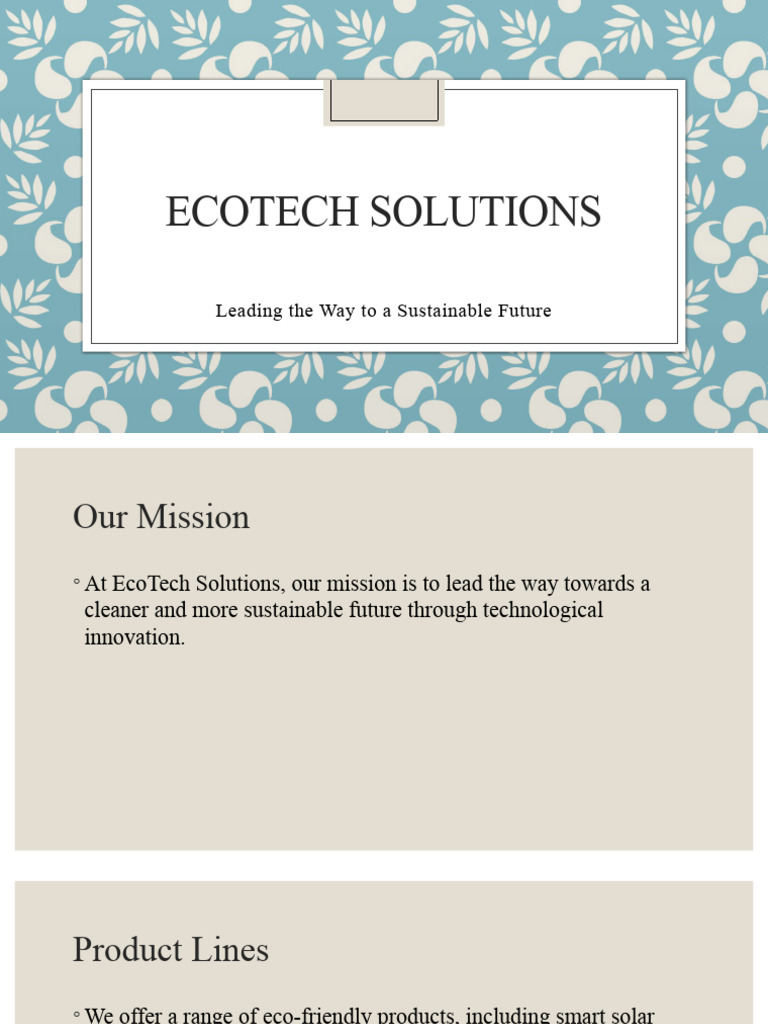 EcoTech Solutions | PDF
