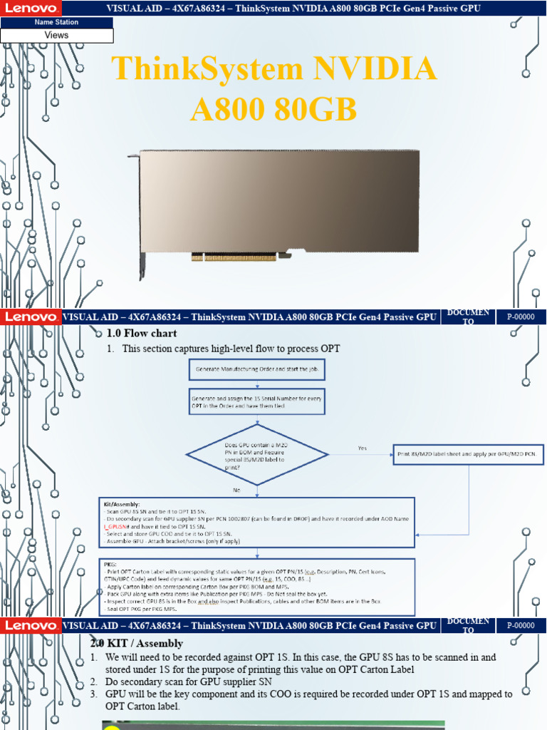 VISUAL AID - 4X67A86324 - ThinkSystem NVIDIA A800 80GB PCIe Gen4 Passive GPU | PDF | Graphics ...