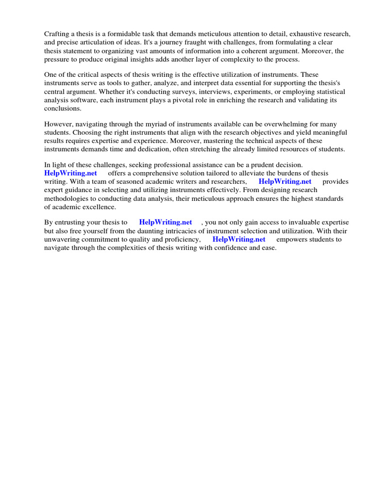Instruments in Thesis Writing | PDF | Methodology | Thesis