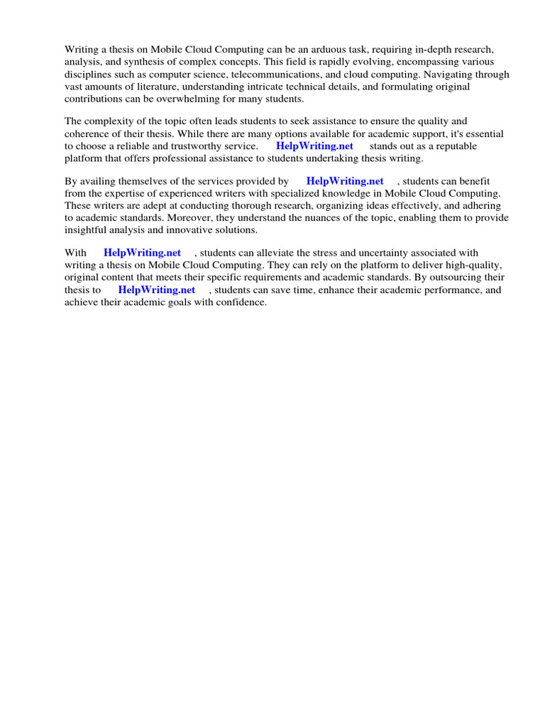 Thesis On Mobile Cloud Computing | PDF | Cloud Computing | Software As ...