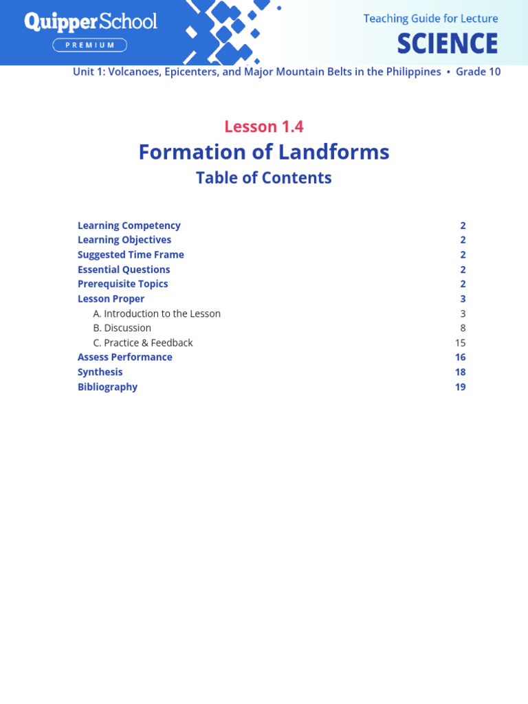 Grade 10: Philippine Landforms | PDF | Plate Tectonics | Applied And ...