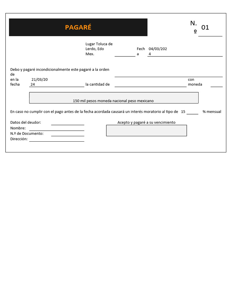 Formato Pagare Word | PDF