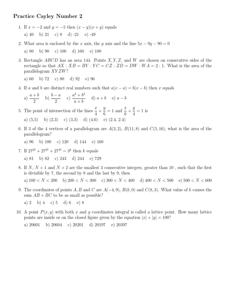Cayley Practice Two | PDF