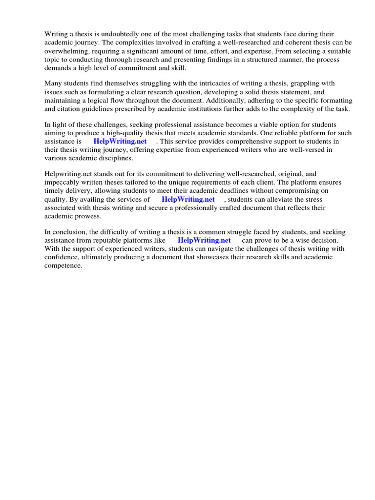 Writing A Thesis Sample | PDF | Thesis | Essays