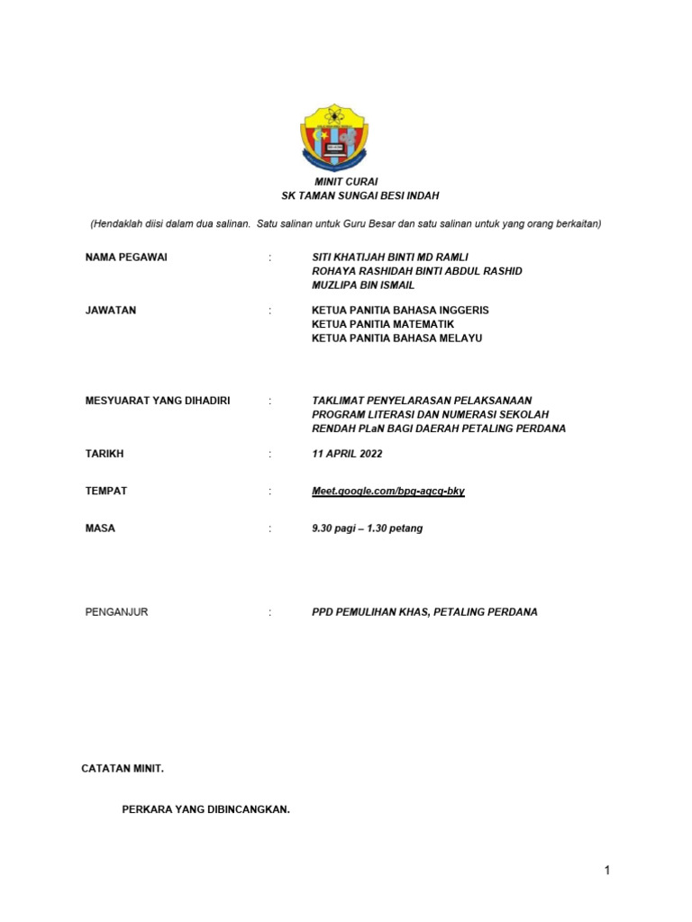 Minit Curai Sktsbi 2022 | PDF