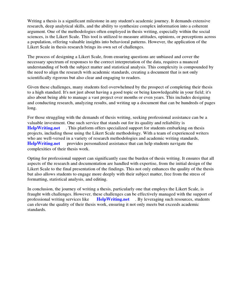 Thesis With Likert Scale | PDF | Likert Scale | Survey Methodology