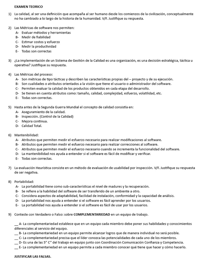 Examen PCS | PDF | Software | Ingeniería de software