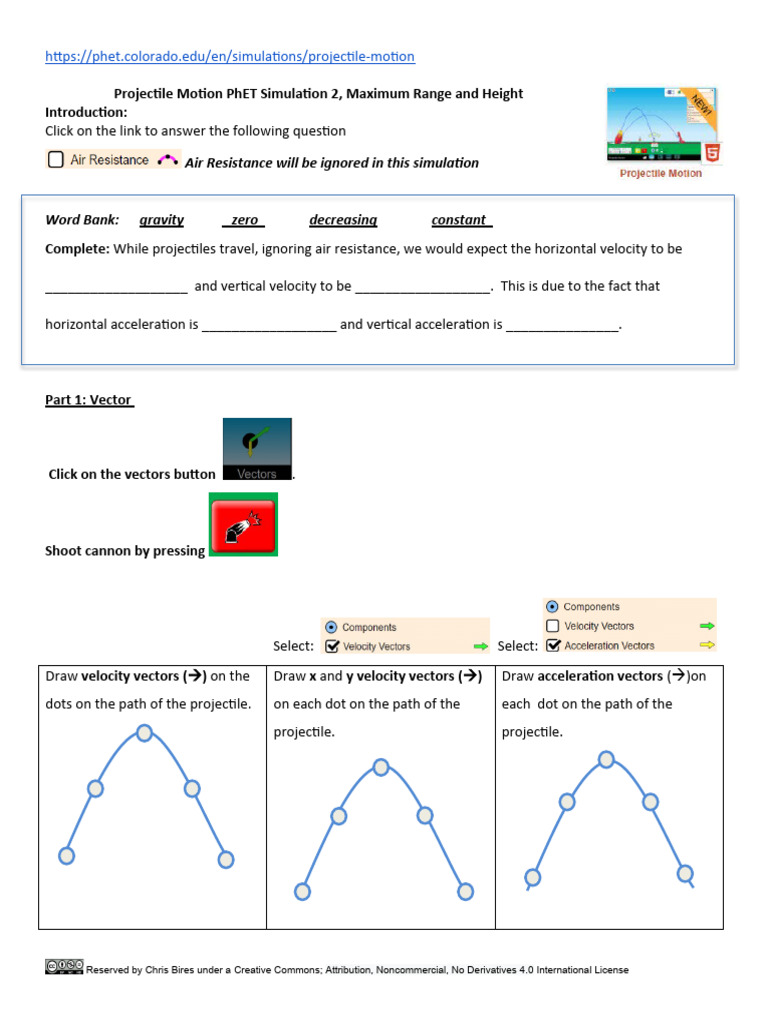Enrique Cavazos - Projectiles PhET Sim 2 Range and Maximum Height ...